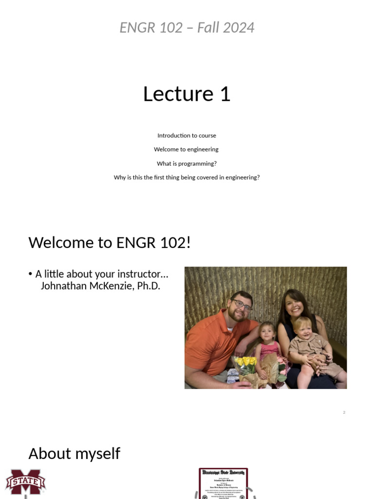 Introduction to Programming in ENGR 102 | PDF | Programming Language | Computer Program