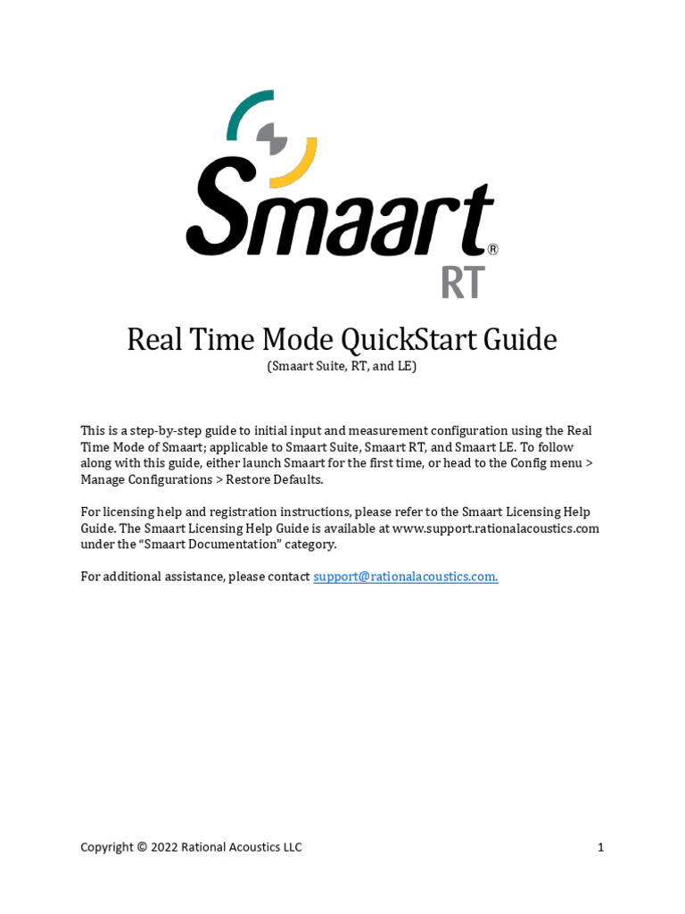 Real Time Mode Quickstart | PDF | Input/Output | Microphone
