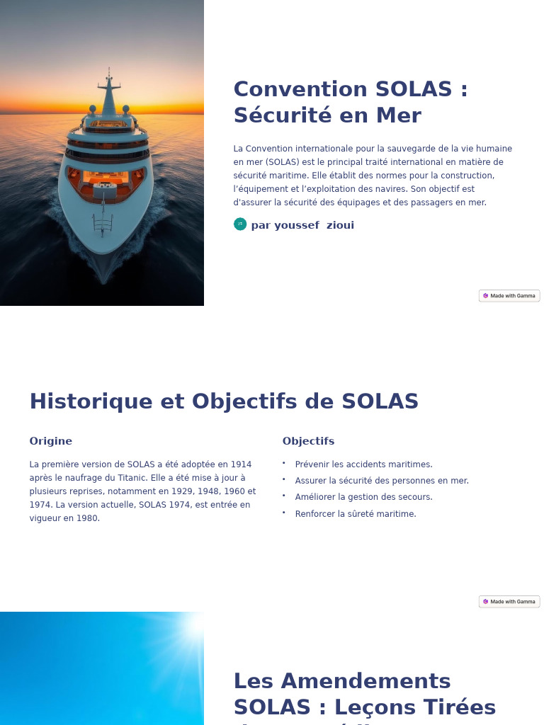 Convention SOLAS Securite en Mer | PDF | Bateaux | Transport fluvial et ...