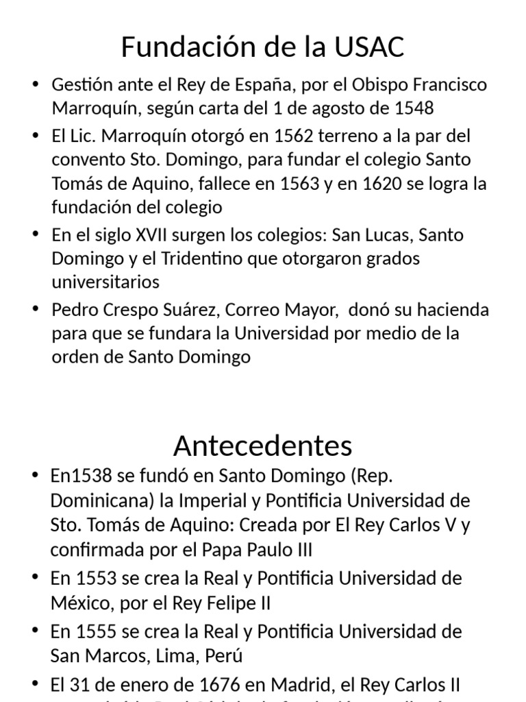 Fundación de la USAC y su historia | PDF