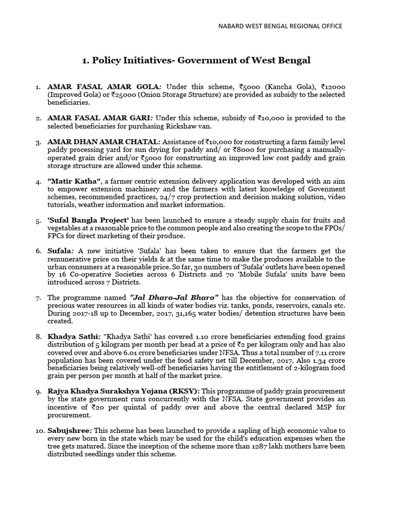 08101823291.state Government Policy Initiatives | PDF | Agriculture