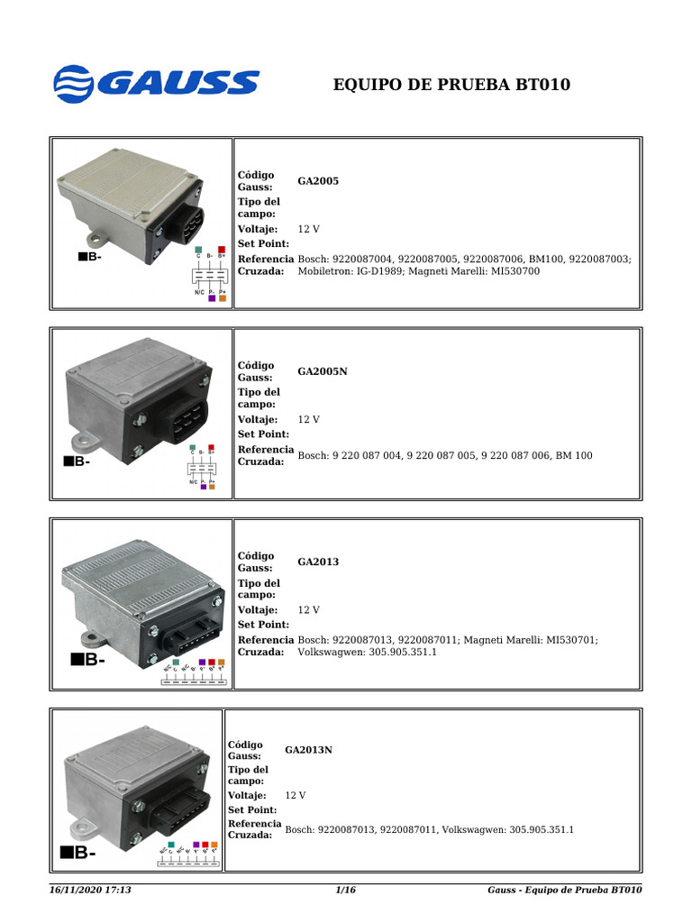 Diagramas del Equipo de Prueba BT010 | PDF | Distribuidor | Vehículo de ...