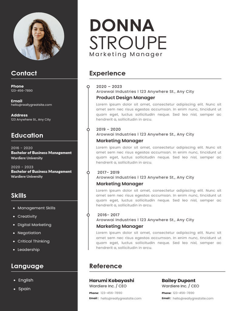 Marketing Manager Resume for Donna Stroupe | PDF