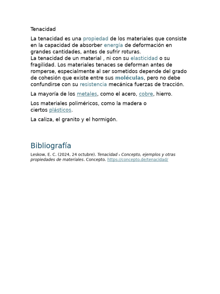 Propiedades de la Tenacidad Material | PDF