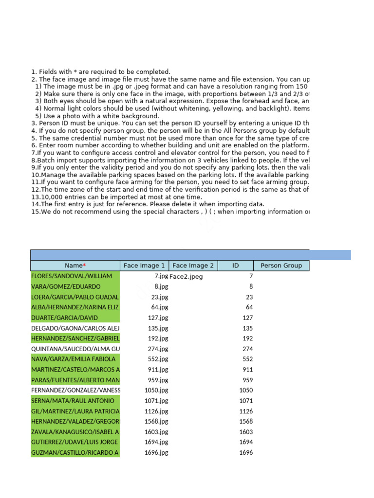 Face Image Upload Guidelines and Data | PDF | Parking