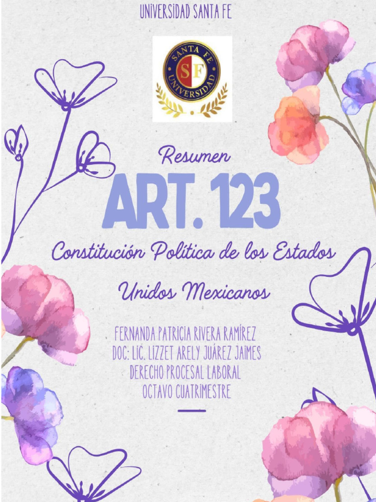 Articulo 123 Constitución Resumen | PDF | Derecho laboral | Salario