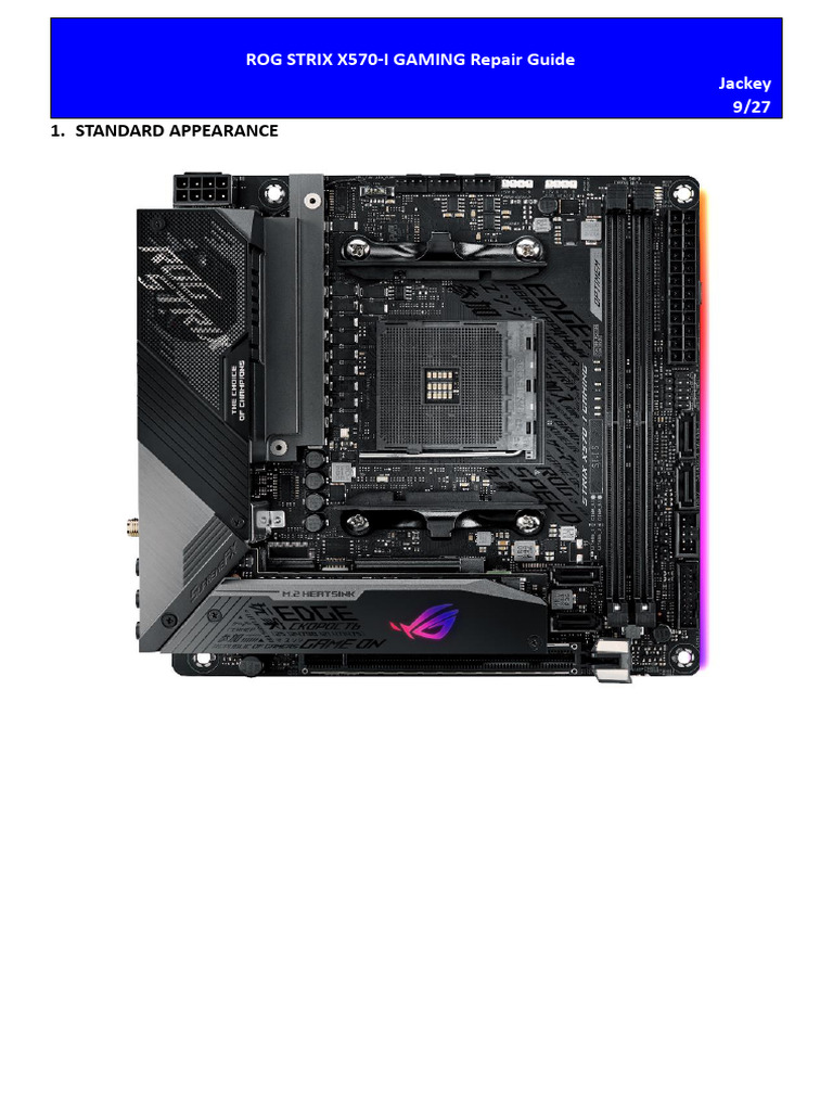 Asus Rog Strix X570-I Gaming RG PDF | PDF