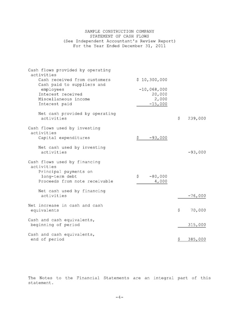 Cashflows Sample | PDF
