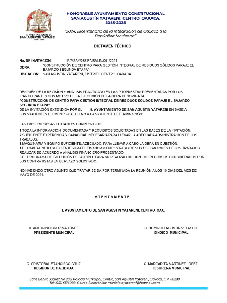 Dictamen Tecnico | PDF
