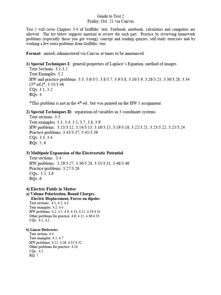 Test 2 Study Guide: Chapters 3-4 | PDF