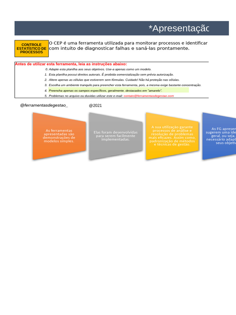 Modelo - CEP - Controle Estatístico de Processos 2.0 | PDF