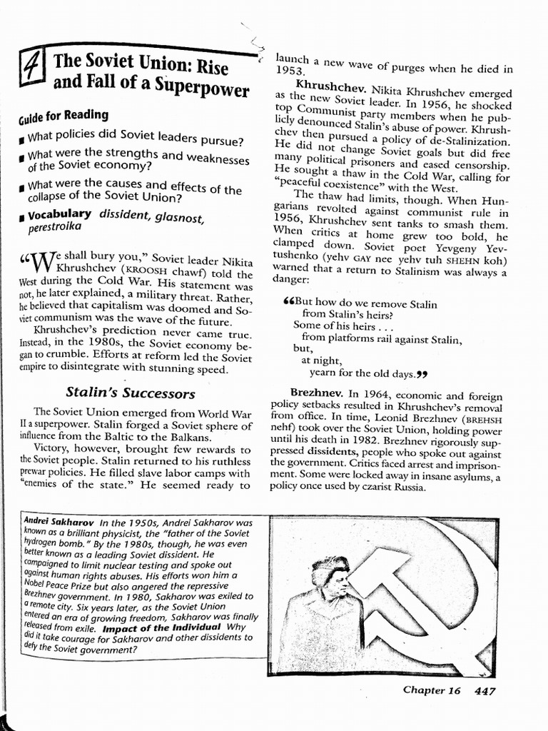 Pgs. 447-451 (Post-Stalin To End of Soviet Union) | PDF