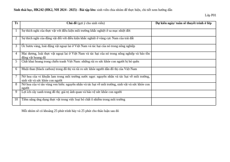 01 Goi y Chu de Cho BTL - HK242 - P01 | PDF