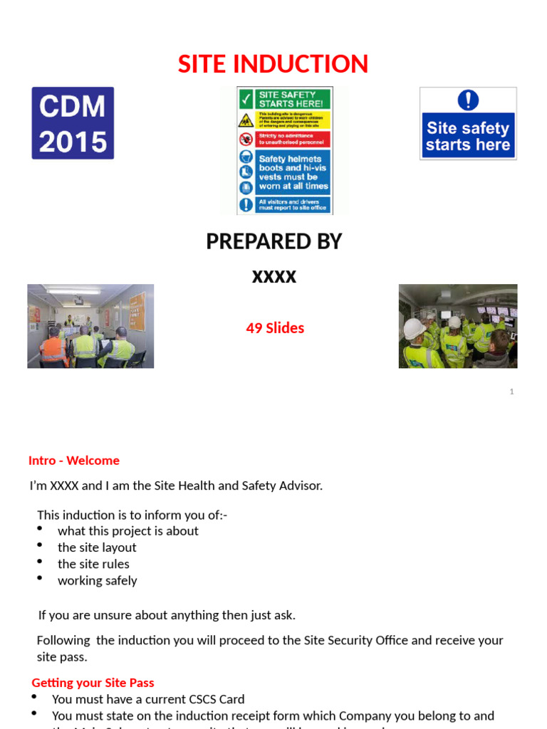 Induction - Construction Site | PDF | Occupational Safety And Health ...