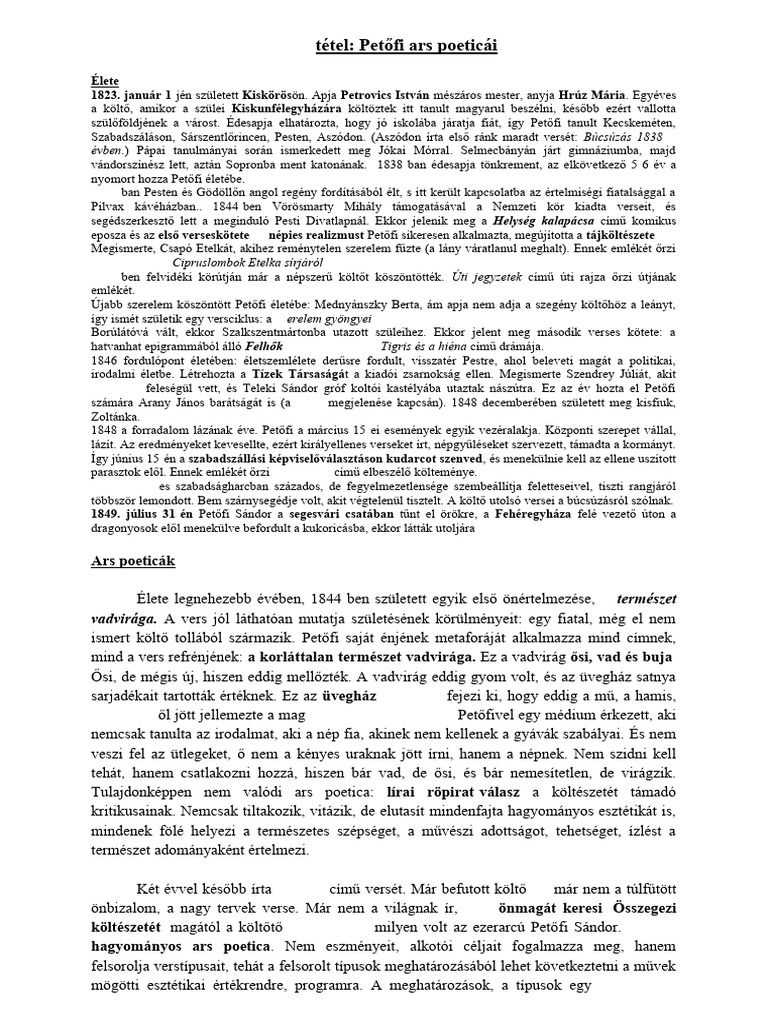 9 - Petofi - Ars Poetic | PDF