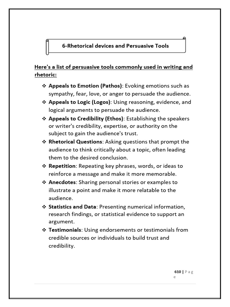 _rhetorical_devices_and_persuasive_tools | PDF | Rhetoric | Logos
