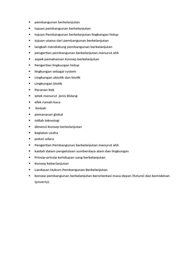 Pembangunan Berkelanjutan & Lingkungan | PDF