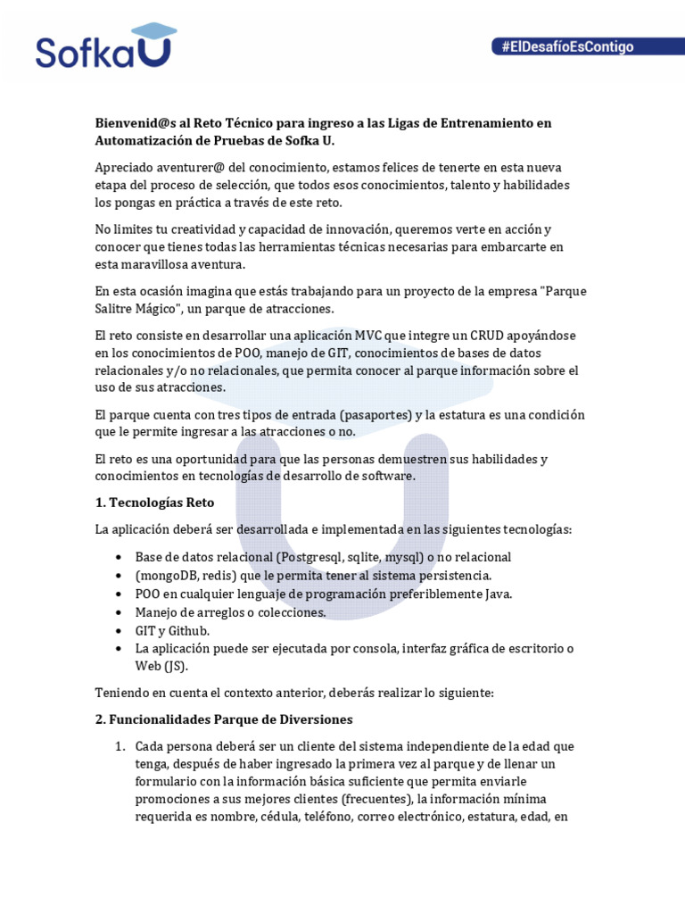 Reto T Cnico Training Qa 2024 | PDF | Programación orientada a objetos | Logística