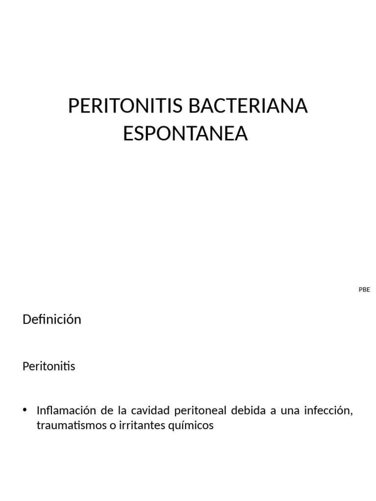 Peritonitis Bacteriana Espontanea | PDF | Cirrosis | Enfermedades y ...