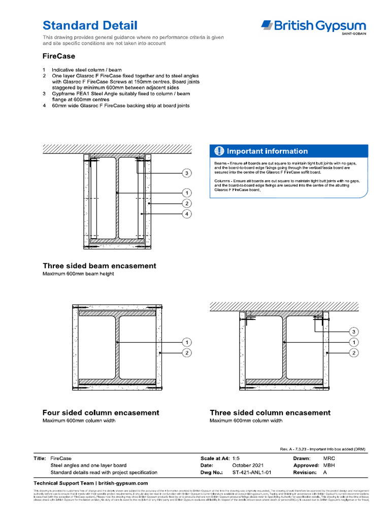 British Gypsum Firecase Anl1 1 Layer Set | PDF