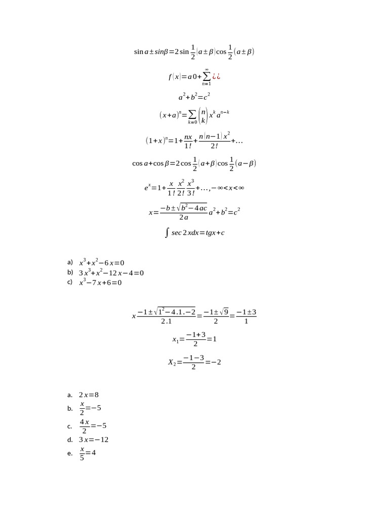 Advanced Math Problem Set | PDF