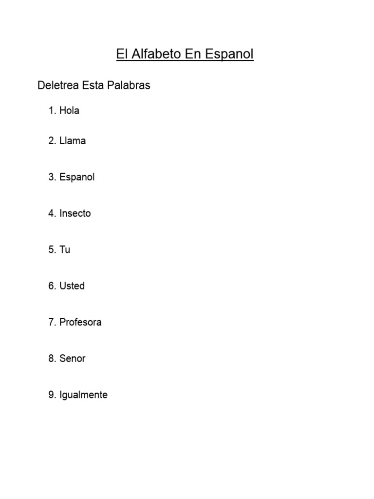 El Alphabeto en Espanol.docx | PDF