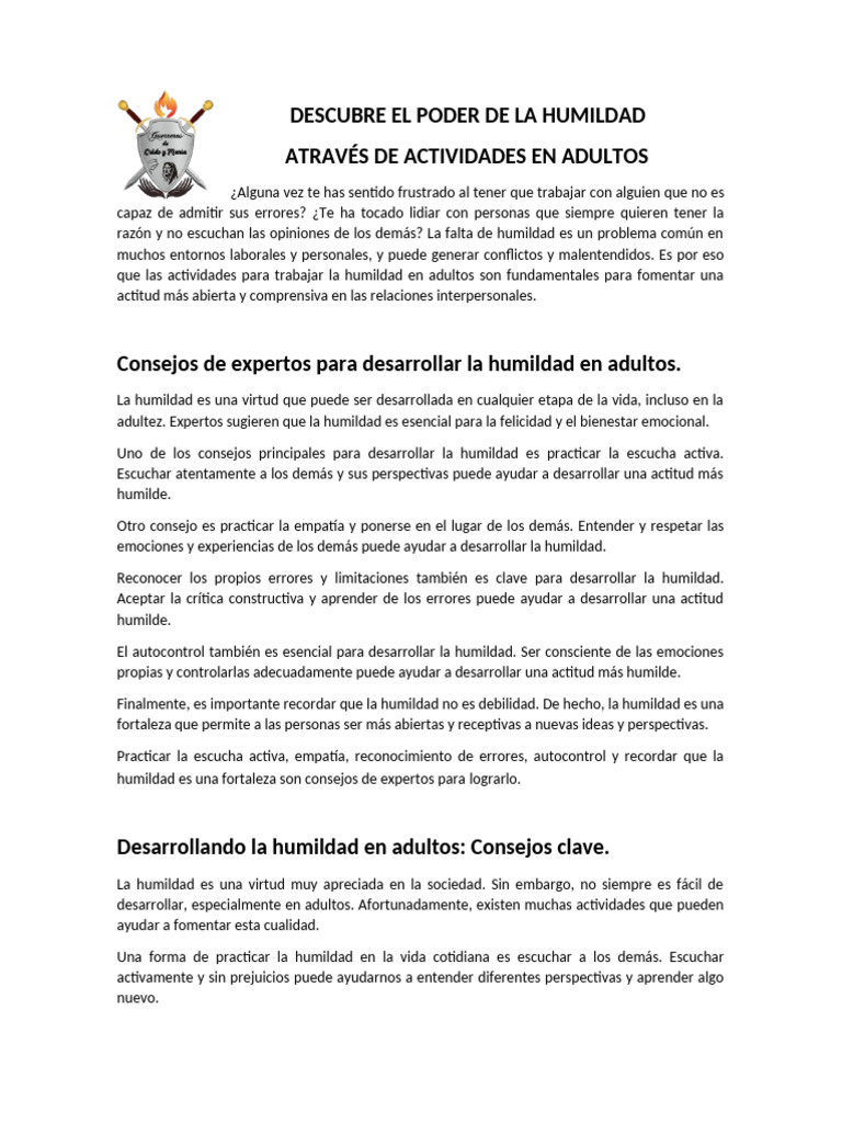 Descubre El Poder de La Humildad | PDF | Las emociones | Empatía
