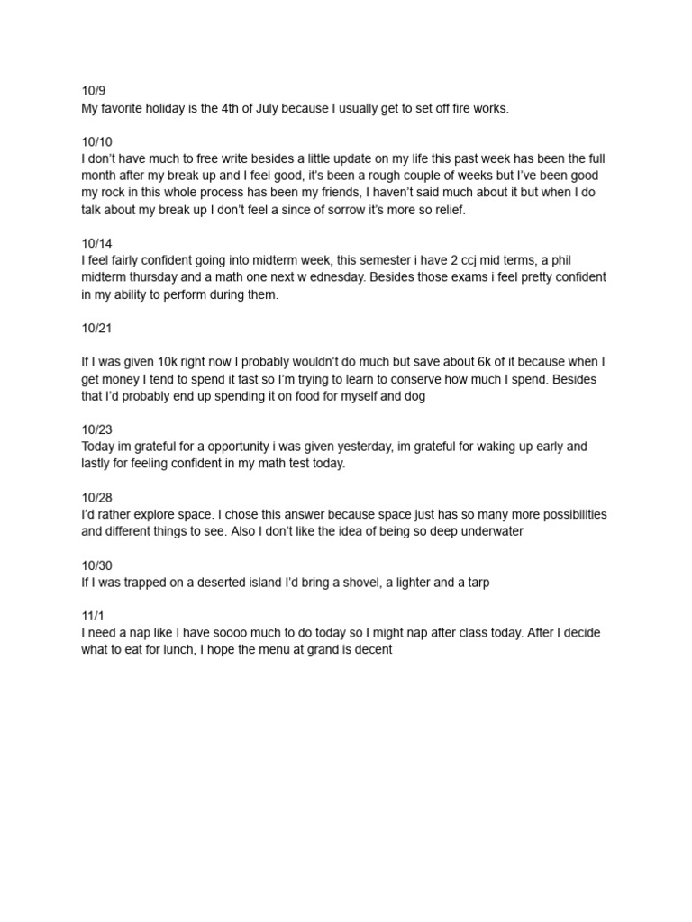 Personal Reflections and Updates | PDF