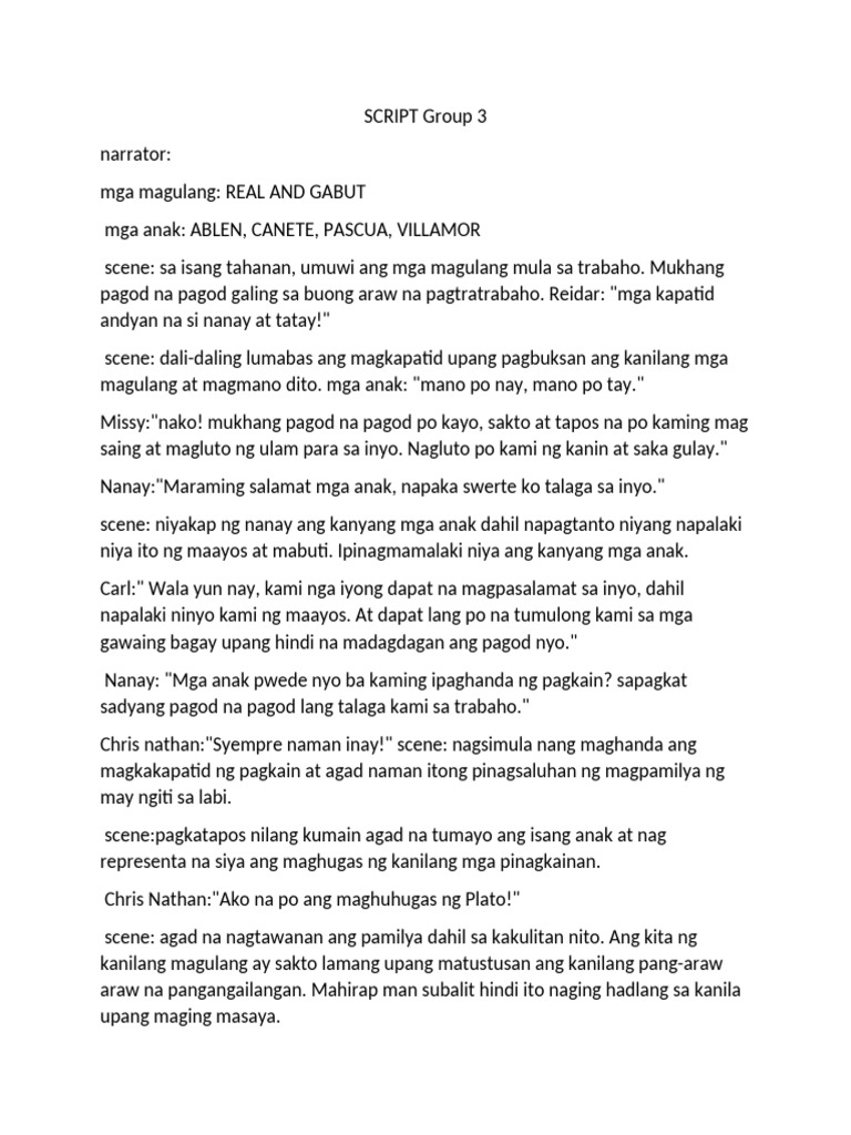 SCRIPT Group 3 | PDF