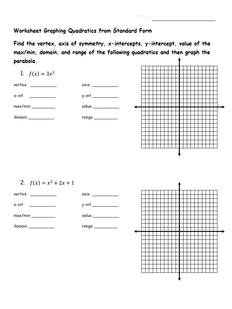 MATH OUTPUT2 - Graphing-Quadratics-Standard-Form | PDF | Algebra | Mathematical Objects