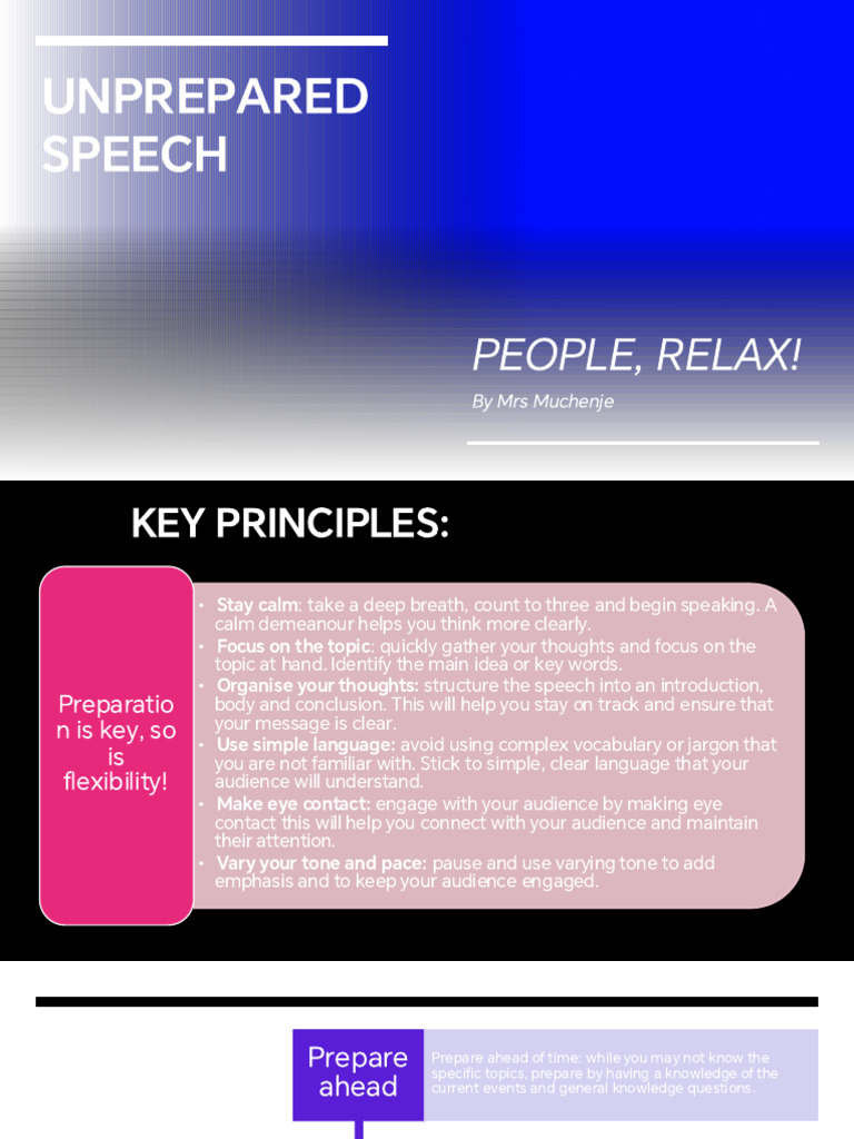 Tips for Delivering Unprepared Speeches | PDF