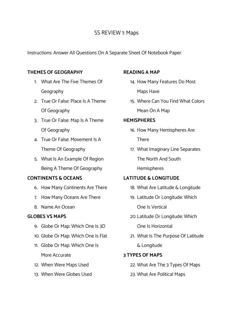 SS Review 1 Maps | PDF