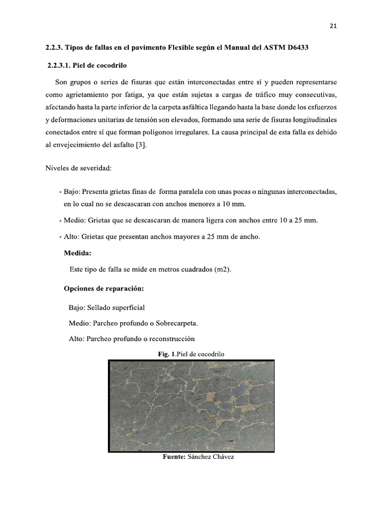 Tipos de Fallas ASTM D6433 | PDF