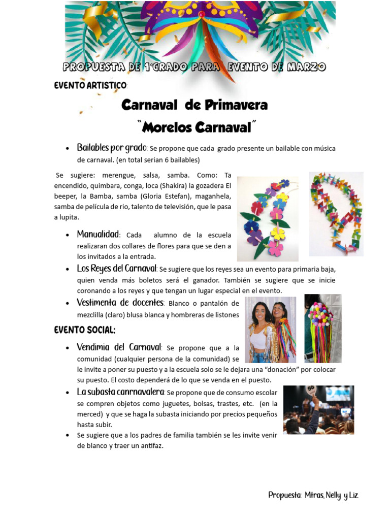 Propuesta para Carnaval de Primavera 2024 | PDF