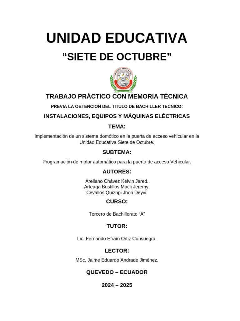 3A Programación de motor automático ARELLANO- CEVALLOS-ARTEAGA 3 | PDF ...