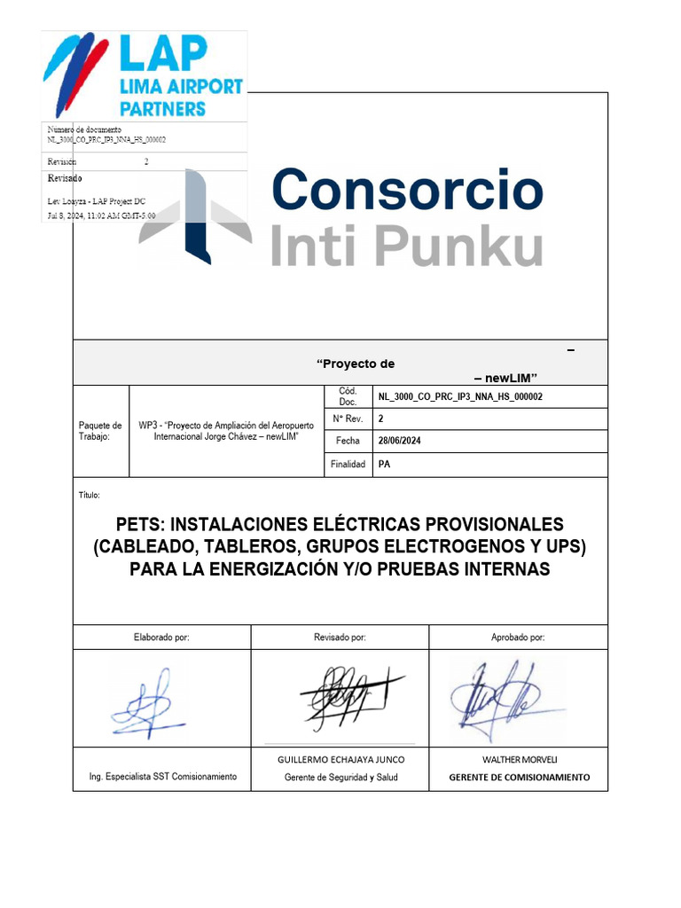 NL - 3000 - CO - PRC - IP3 - NNA - HS - 000002 Rev 2 PETS INSTALACIONES ...