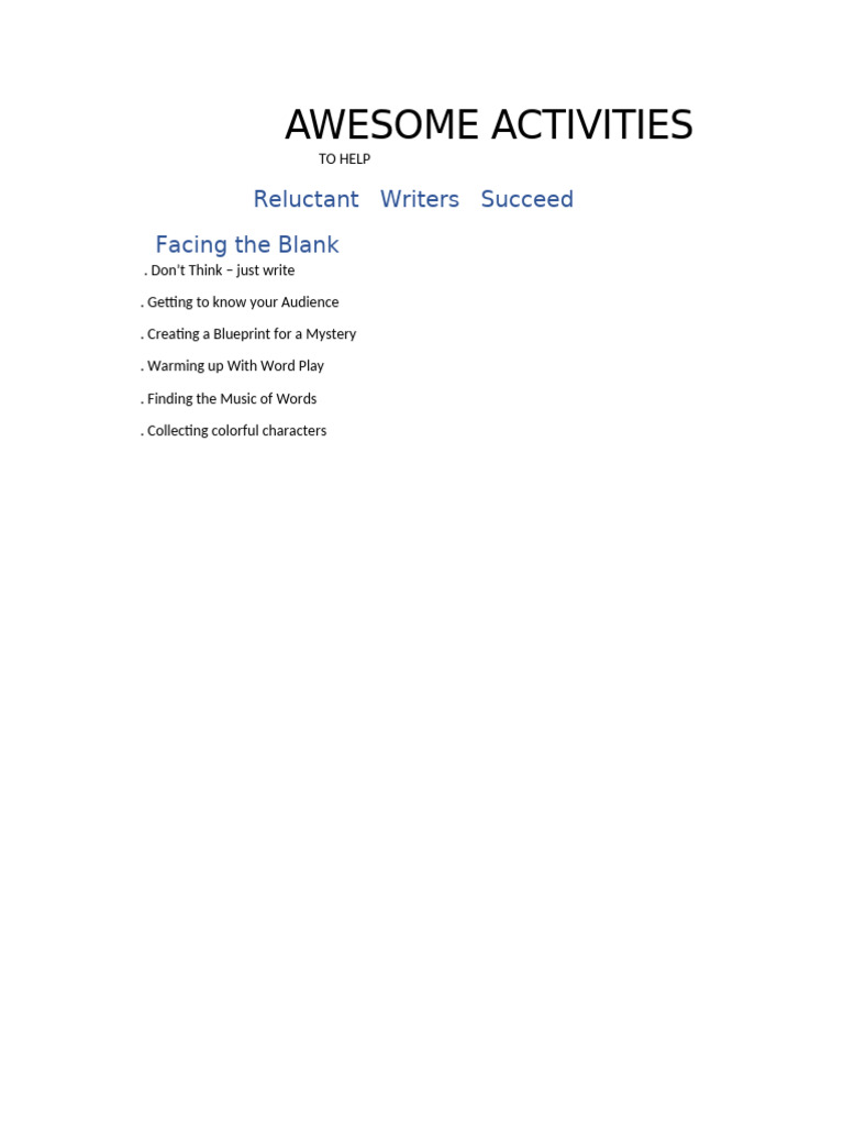 Awesome Activities | PDF