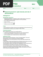 PRACTICAL 1 Effect of Light Intensity On Photosynthesis | PDF