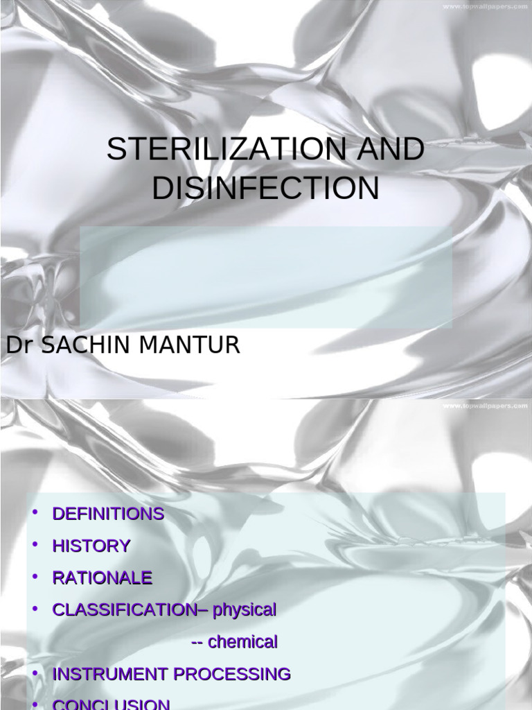 STERILIZATION final | PDF | Sterilization (Microbiology) | Disinfectant