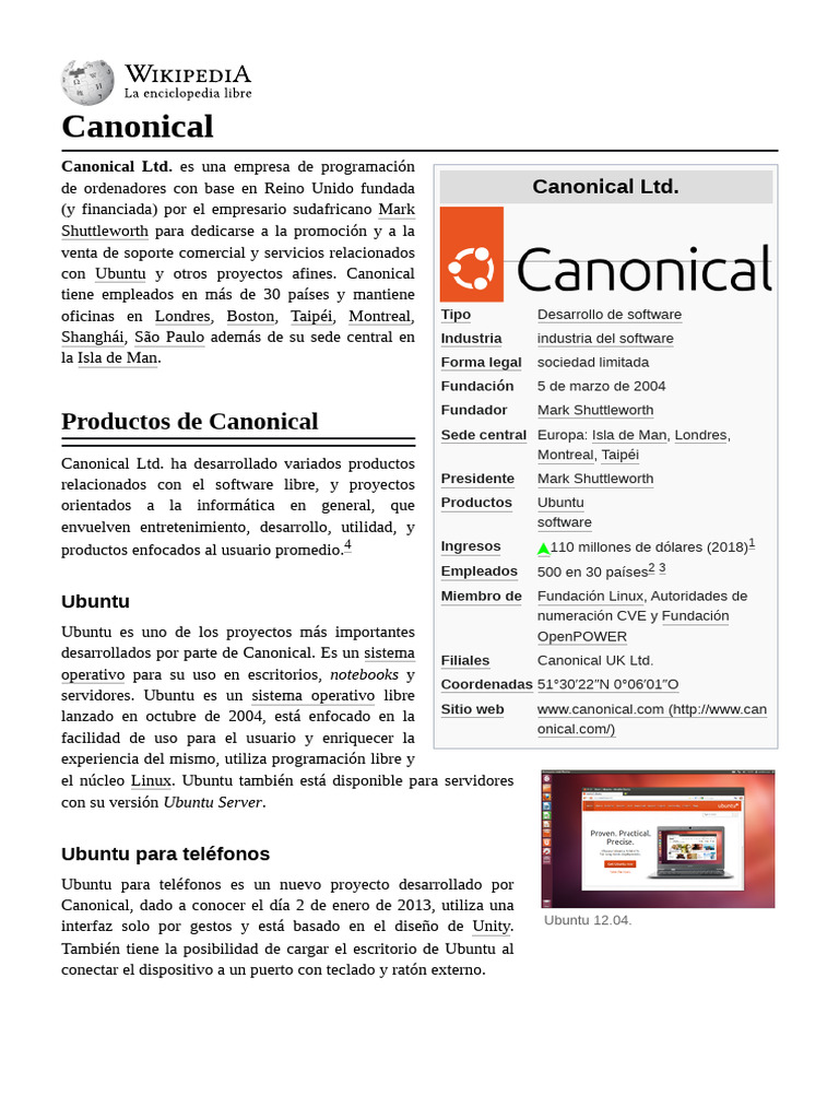 Canonical | PDF | Proyectos de software libre | Informática