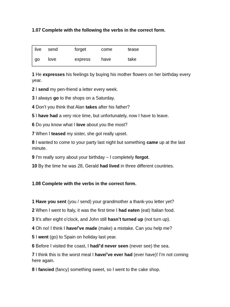 B2 Review Units 1, 2 and 3 KEY | PDF