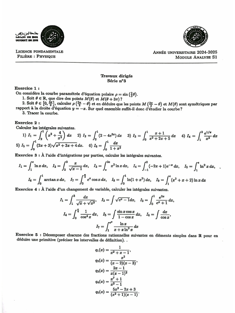 TD - Analyse.série N°3 | PDF