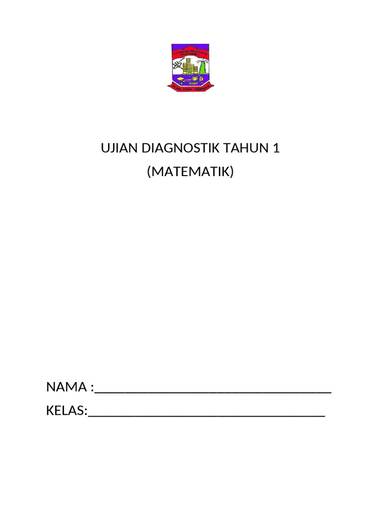 Ujian Diagnostik Tahun 1-Math | PDF