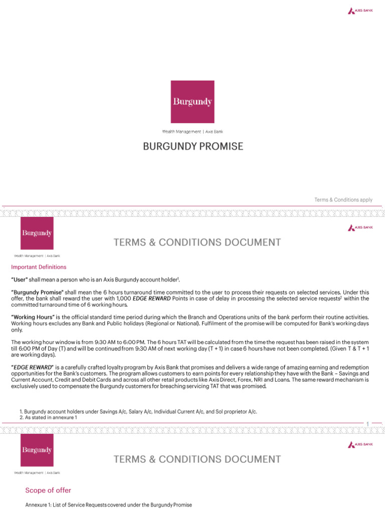 TNC For Burgundy Service Guarantee | PDF