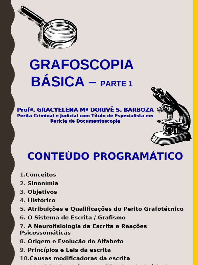 Introdução à Grafoscopia e Autoria Gráfica | PDF | Alfabeto | Caixa ...