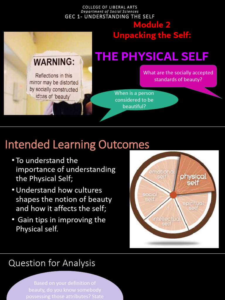 Understanding the Physical Self | PDF | Body Image | Self Esteem