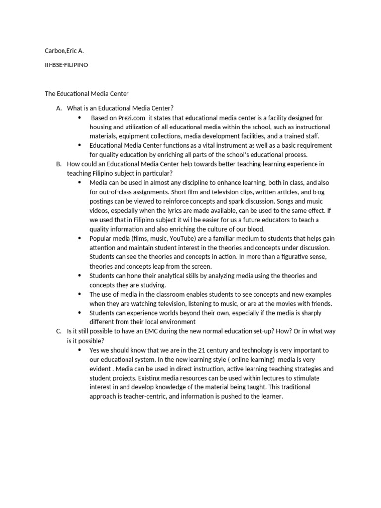 ttl2-carbon-eric-III-BSEFil | PDF | Learning | Educational Technology