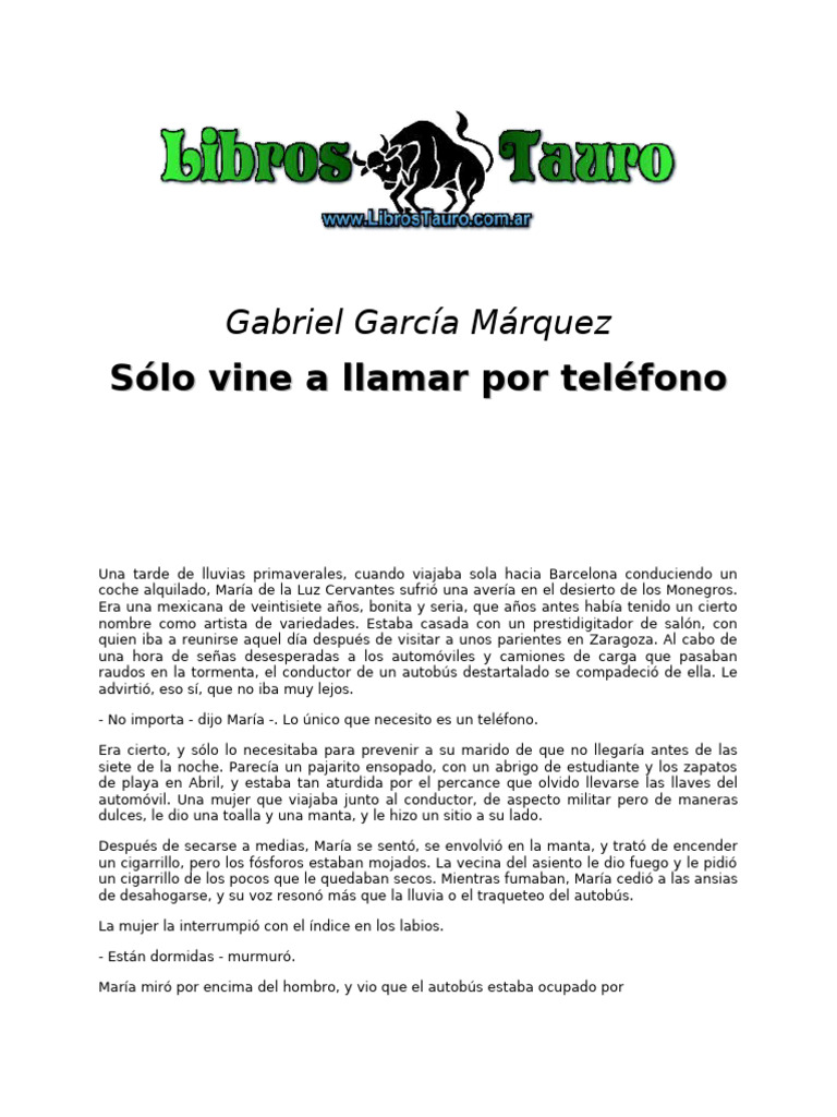 Solo Vine A Llamar Por Telefono | PDF