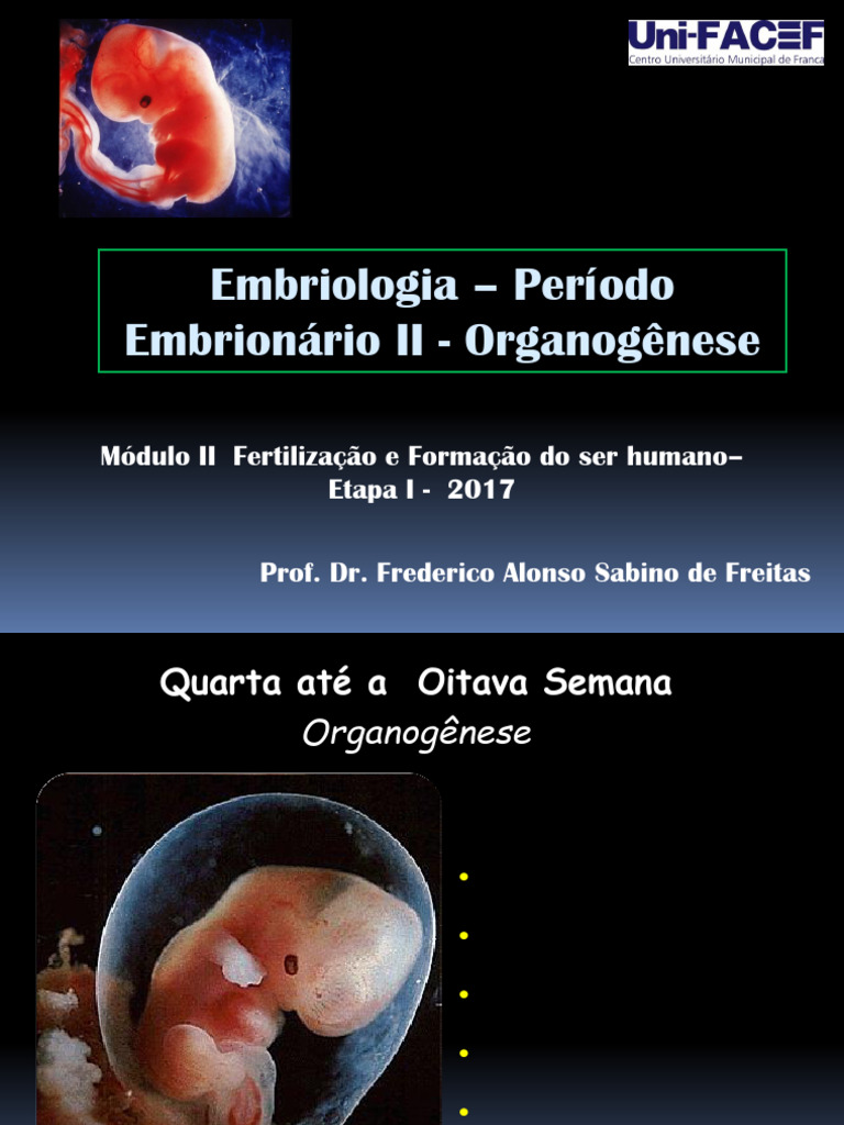 Embriologia - Período Embrionário 2 Organogênese | PDF | Placenta | Coração