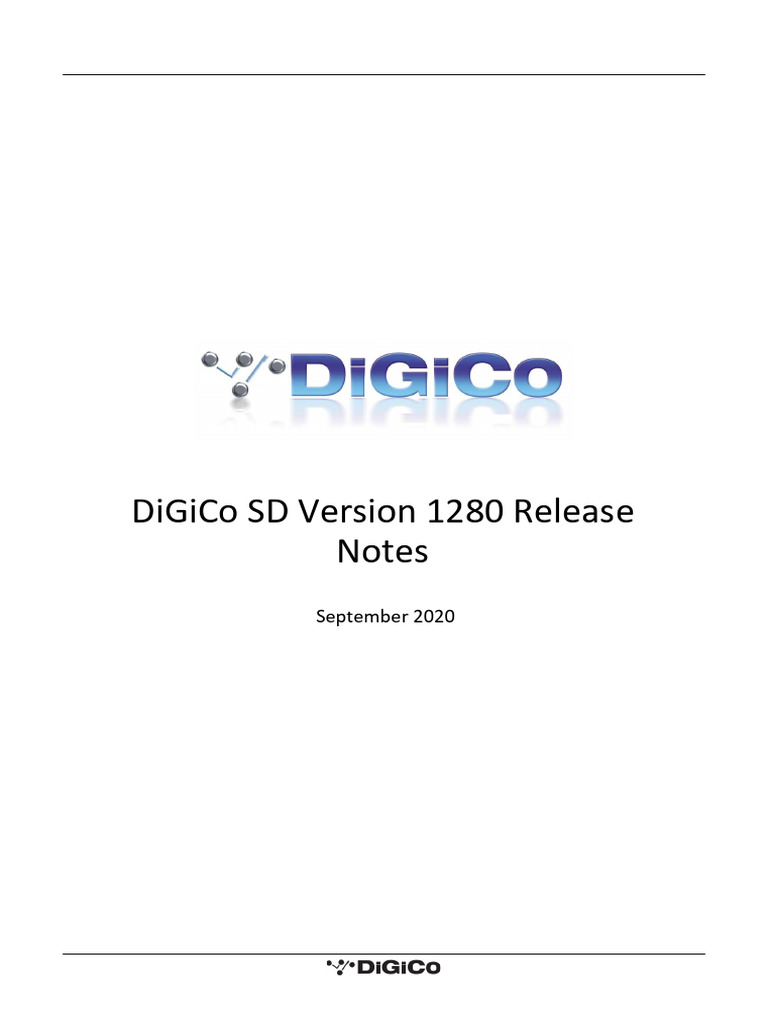 DiGiCo SD V1280 Release Notes | PDF | Computer Engineering | Computing